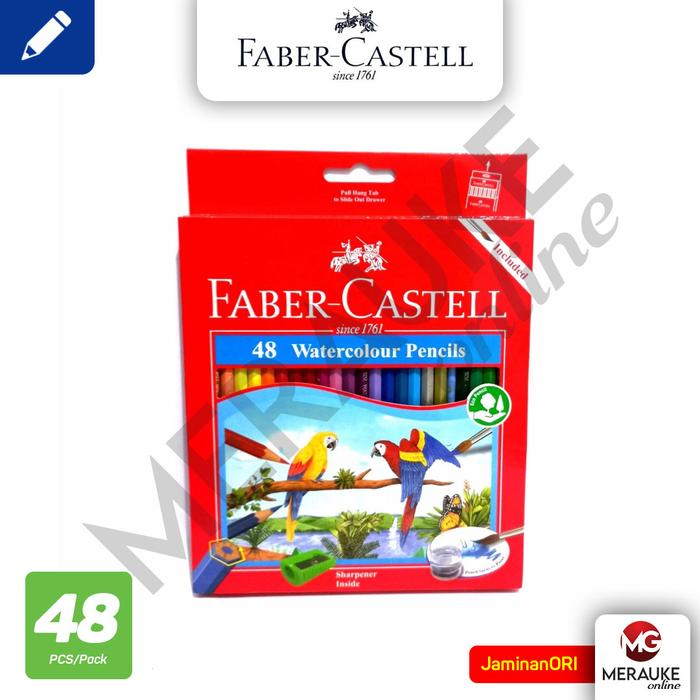 Jual Faber Castell Pensil Gambar Cat Air Parrot 48 Warna Panjang - Kota ...