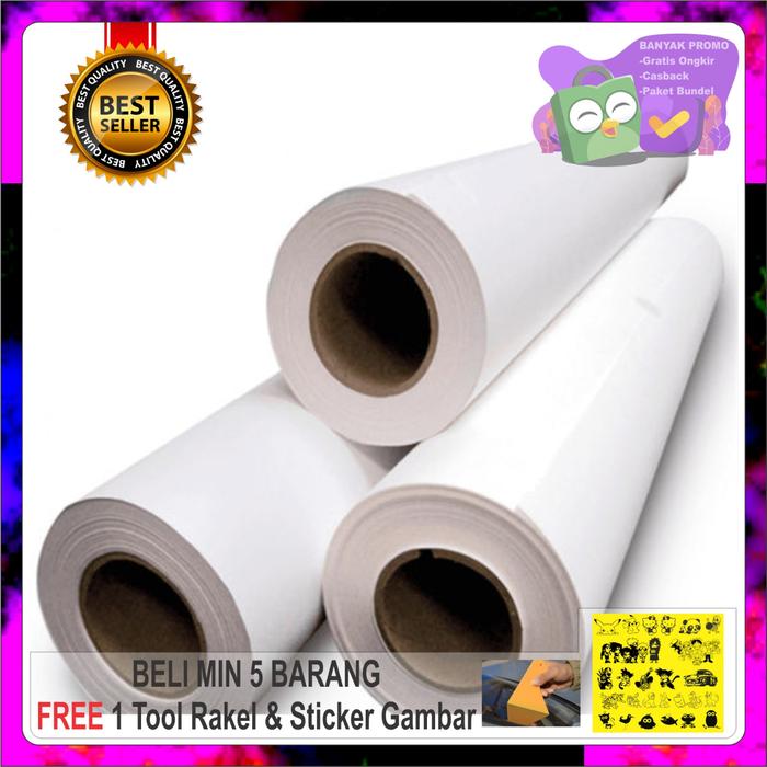 Jual Stiker warna putih doff 1 roll 50 meter/stiker putih doff/mate 1 ...