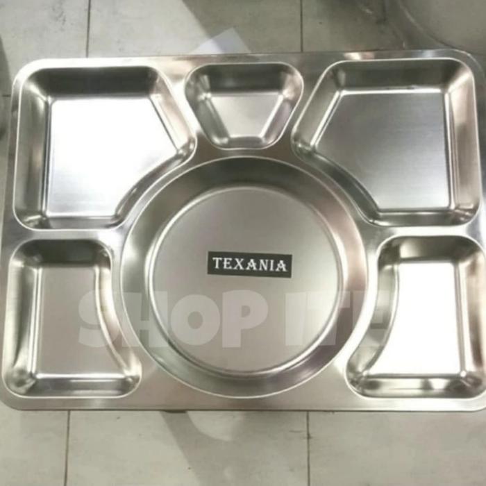 Jual Food Tray Stainless Steel Tebal 6 Bagian Sekat Mess Tray Tempat ...