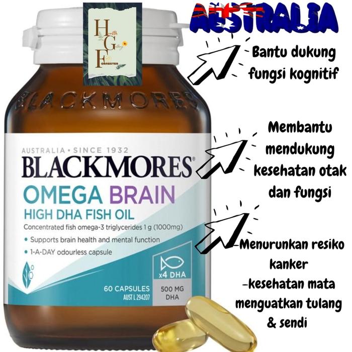 Jual Blackmores Omega Brain High DHA Fish Oil 60 Capsules - Kota ...
