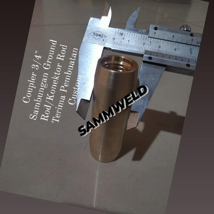 Jual Coupler / Coupling3/4 " Sambungan Ground Rod Kuningan Asli.. Bubut ...