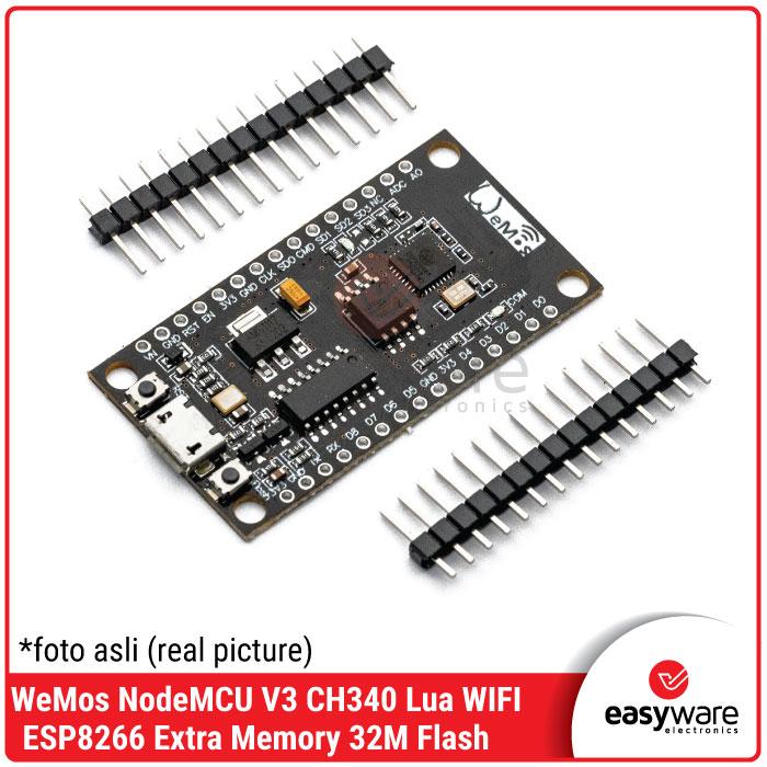 Jual WeMos NodeMCU V3 CH340 ESP8266 Lua WIFI Module Extra Memory 32M ... Jual WeMos NodeMCU V3 CH340 ESP8266 Lua WIFI Module Extra Memory 32M ...