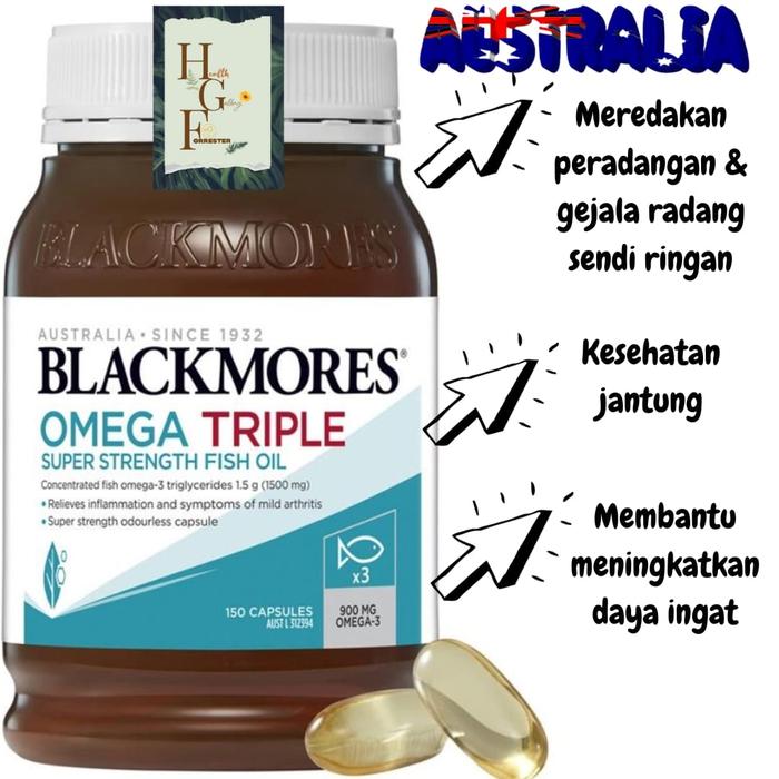 Jual Blackmores Omega Triple Super Strength Fish Oil 150 Capsules - Kota Tangerang - Health ...