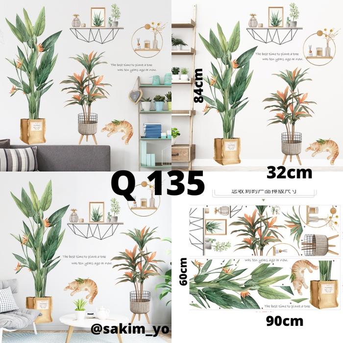 Jual STICKER DINDING DAUN HIJAU Q 135 DEKORASI TEMBOK KAMAR MANDI RUMAH ...