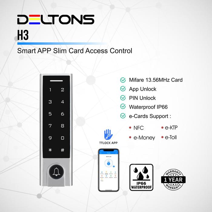Promo Smart Door Access Control H3 Bluetooth RFID 13.56 MHz Waterproof ...