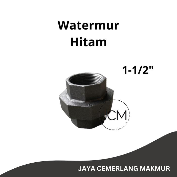 Jual Watermur Hitam Drat Besi 1-1/2" Inch / Union Water Moer Hitam Drat ...
