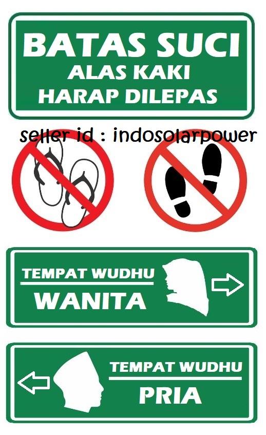 Jual Plang stiker sticker batas suci tempat wudhu pria wanita alas kaki ...
