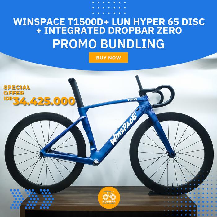 Jual Frameset Winspace T1500 + Wheelset Lun Hyper + Integrated Dropbar ...