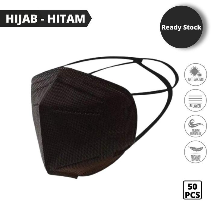 Promo Masker KN95 Hijab tali Kepala 1 Box isi 50 pcs kemasan satuan ...