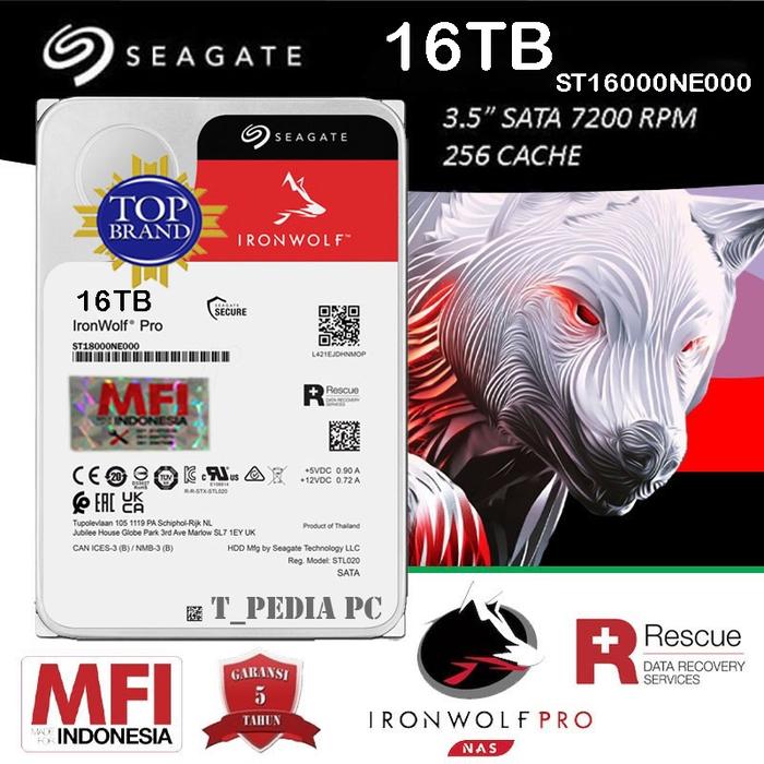 Promo Seagate IronWolf PRO HDD / Hardisk NAS 16TB SATA 7200RPM 3.5 ...