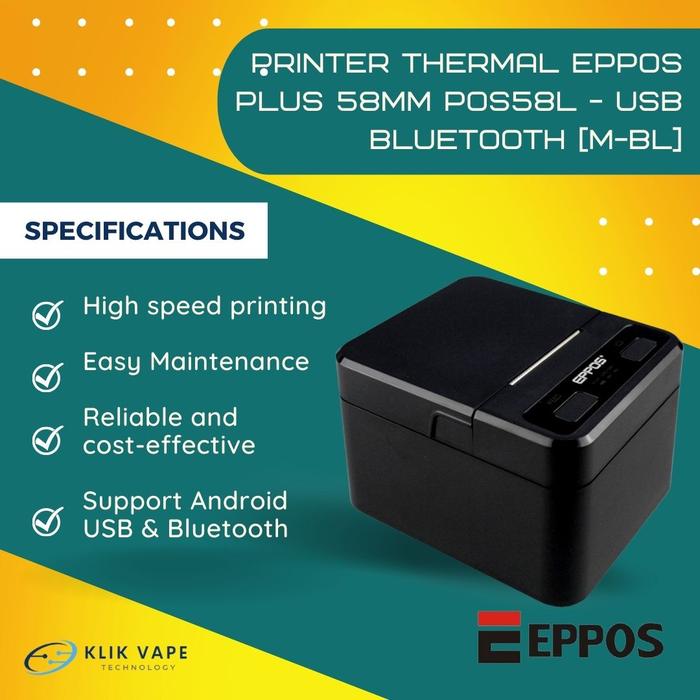 Jual Printer Thermal EPPOS PLUS 58mm POS58L - USB BLUETOOTH [M-BL] - Kota Bandung - Klik Vape ...