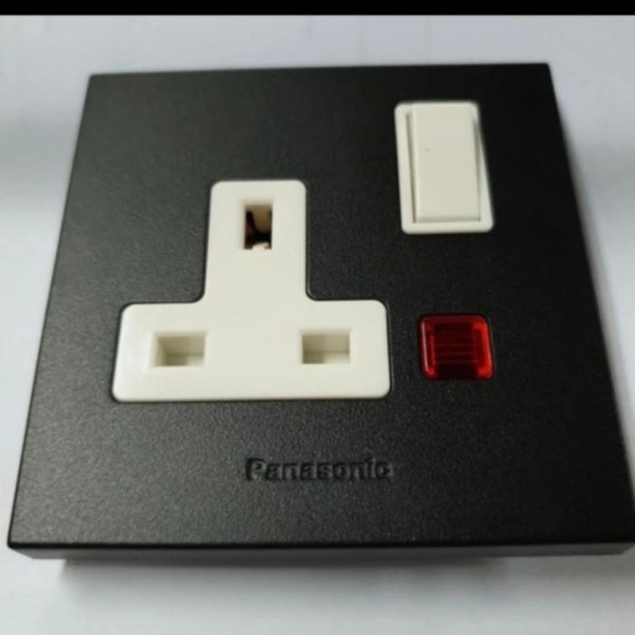 Jual panasonic hitam black stop kontak ac kaki 3 colokan ac listrik ...