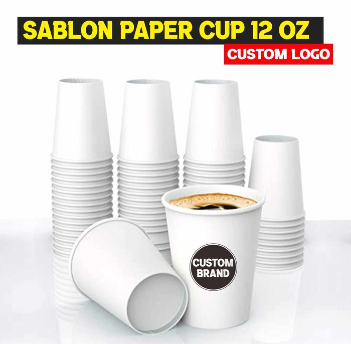 Jual Paper Cup 12 oz Polos + Cetak Logo Custom (Minimum 500 pcs ...