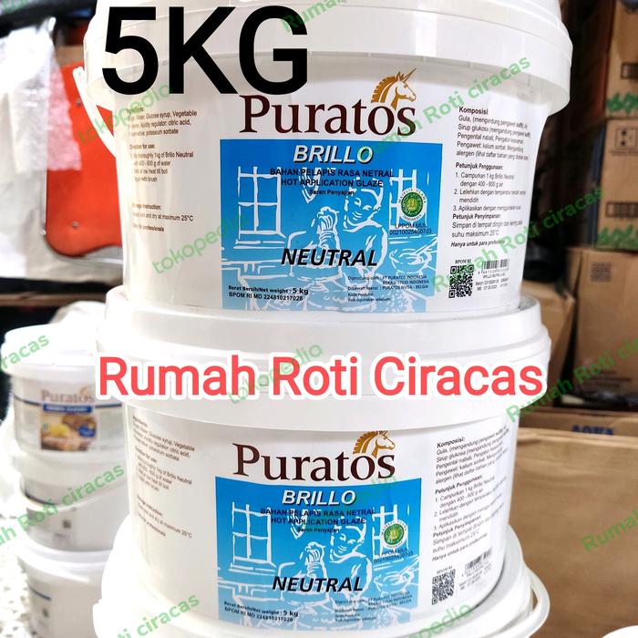 Jual PURATOS BRILLO NEUTRAL REPACK 5KG PAIL GLAZE PENGKILAP KUE GEL ...
