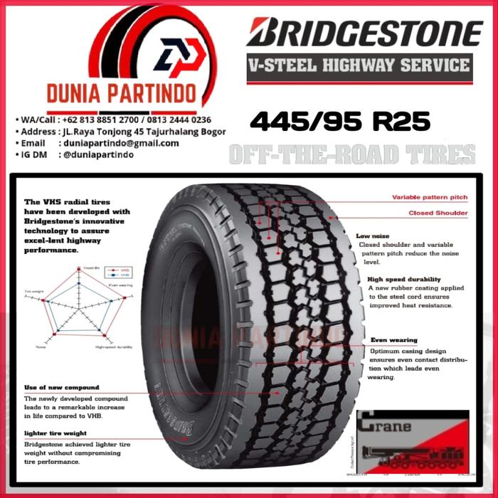 Jual Ban CRANE Tubeless 445/95R25 VHS Bridgestone, CHAT DISKON HARGA - Kab. Bogor - Dunia ...