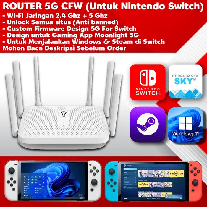 Jual Router 5G CFW - Switch Oled Lite v2 v1 windows steam Nvidia Remoteplay - Kab. Malang ...