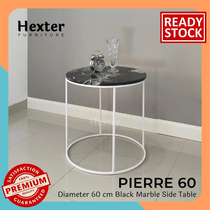 Jual PIERRE 60 - Meja Marmer Bulat 60 cm Black Marble Round Side Table ...