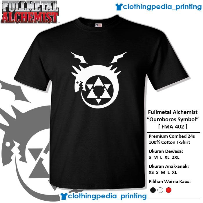 Jual Kaos Fullmetal Alchemist Ouroboros Symbol Homunculus Logo T-Shirt ...