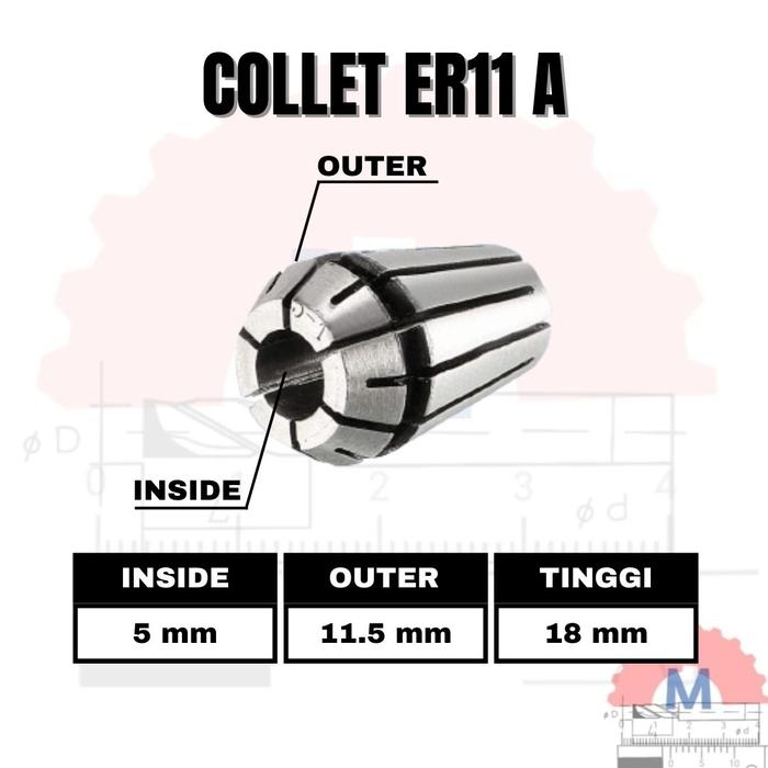 Promo ER11 Spring Collet Adapter collet chuck ER 11 Collet CNC - 5mm ...