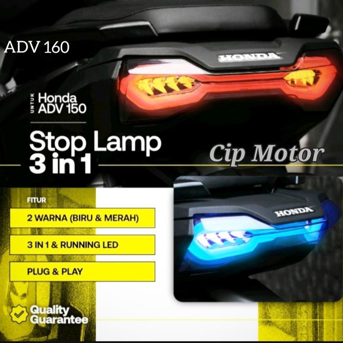 Jual Lampu Stop ADV 150 ADV 160 JPA Led 3 in 1 Biru Merah Mika Smoke ...
