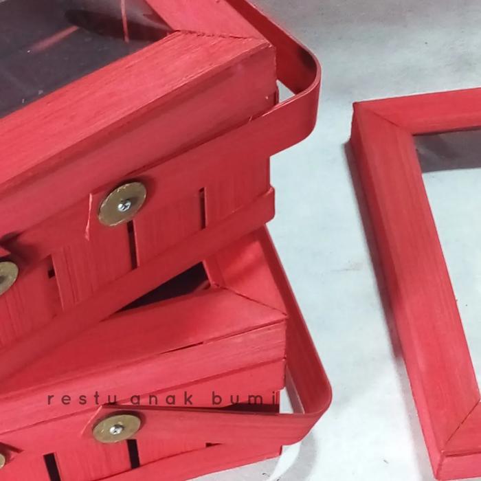 Jual box bambu warna tutup mika 25cm, hampress, kardus, box bambu ...
