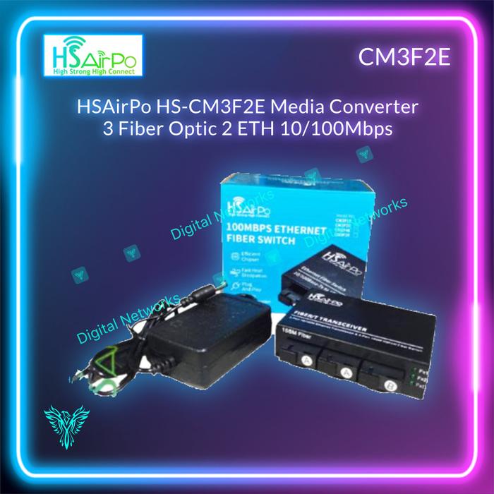 Jual HSAirPo CM3F2E Converter 3FO 2ETH 10/100 hsairpo 3F2E converter ...
