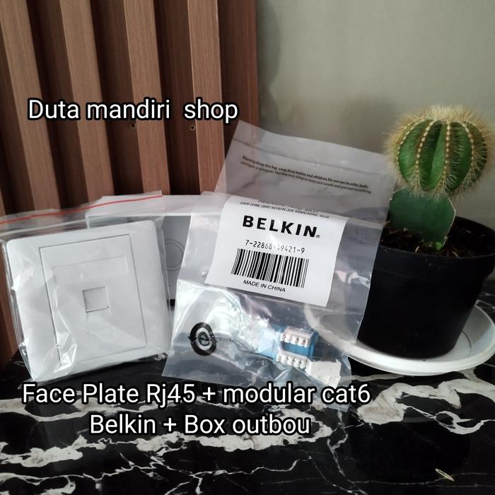 Jual Wall Port Rj45 Face plate rj45 + Modular cat6 + Box - Kota ...