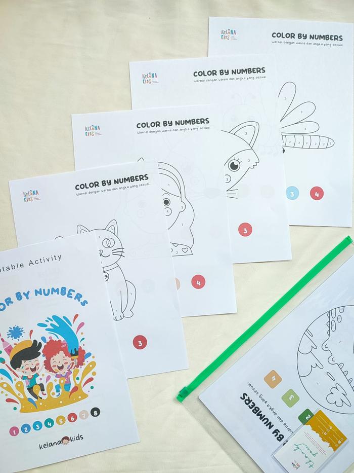 Jual Worksheet Color by Numbers - 25 Lembar Mewarnai Sesuai Angka - A5 ...