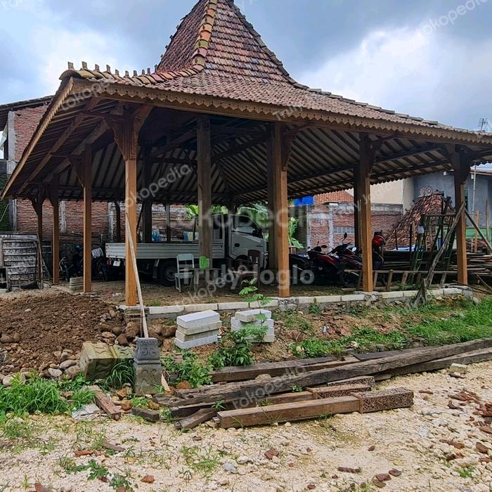 Jual Pendopo rumah Joglo Ukir Kudus Soko 23 - 24 cm kayu jati lawas ...