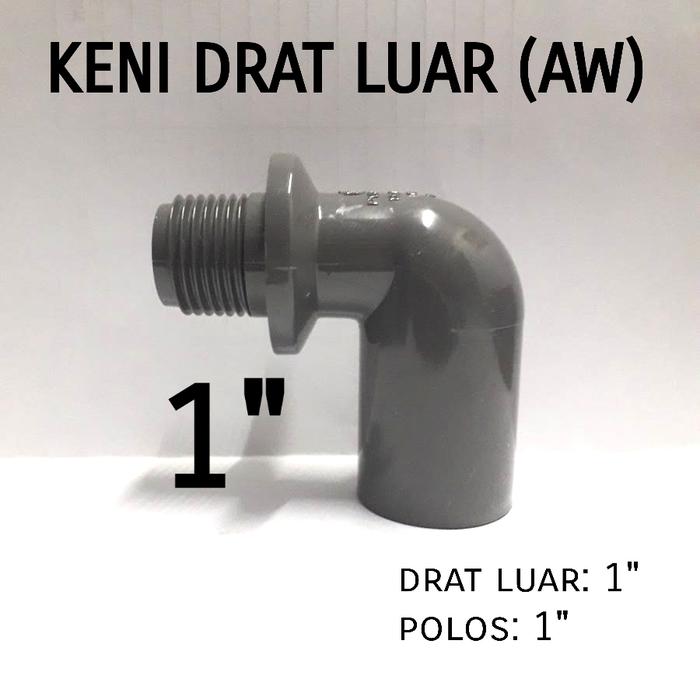 Jual Keni drat luar 1 inch AW Valve Elbow 1 inch Knee Kenie L Knie 1 ...