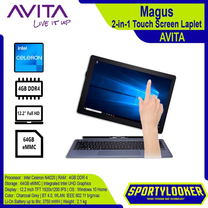 Jual AVITA Magus 2 in 1 Laptop - Intel Celeron / 4GB / 64GB / Touch ...