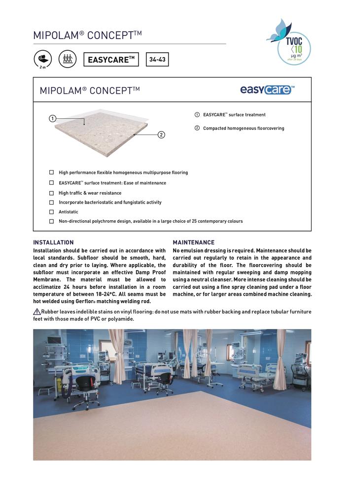 Jual VINYL LANTAI GERFLOR MIPOLAM CONCEPT HOMOGENEOUS SHEET/LANTAI ...