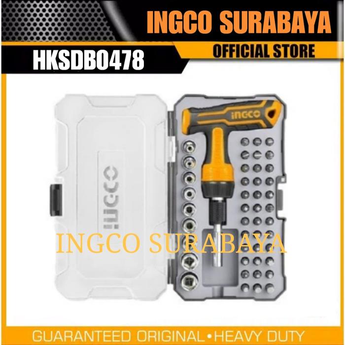 Jual INGCO HKSDB0478 T-HANDLE WRENCH SCREWDRIVER 47PCS TOOLKIT SEPEDA ...