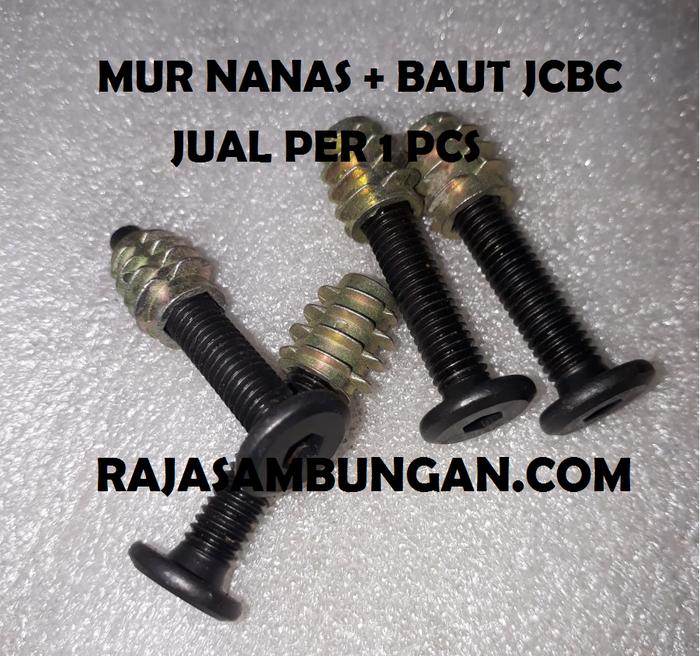 Jual Baut JCBC M6 x 70 mm Plus Mur Nanas Knock Down Bolt Furniture ...