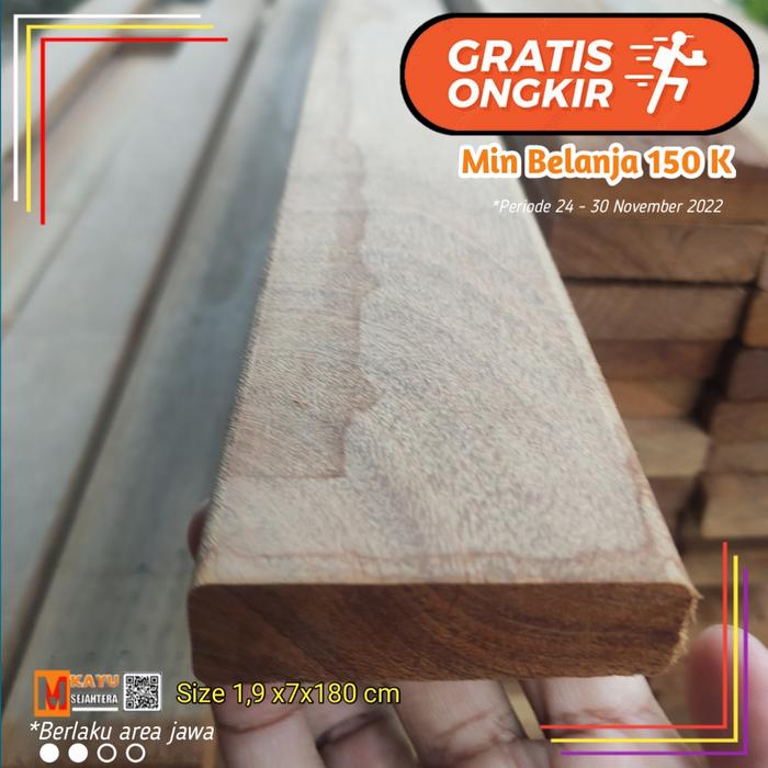 Jual Papan Pagar Para Kisi Facade Partisi Decking Bengkirai 2 x 7 x 180 ...
