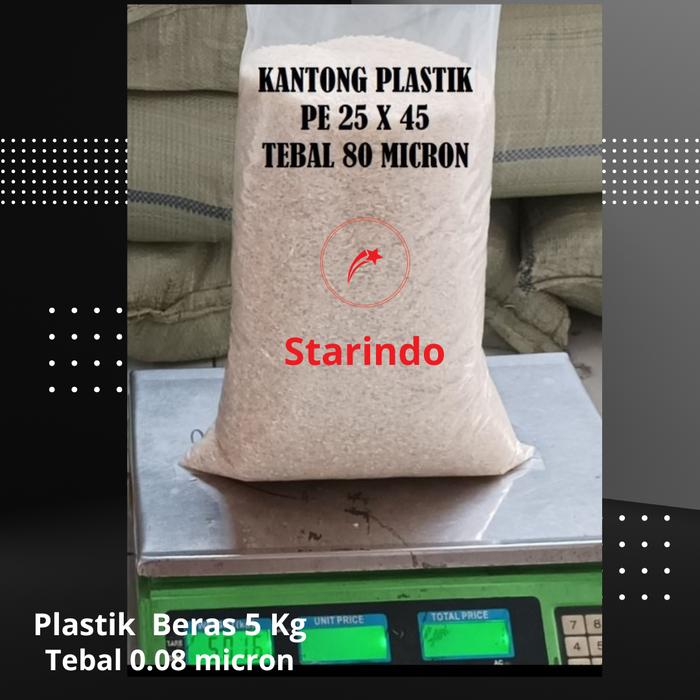Jual Plastik beras 5 kg polos plastik bening ukuran 25x45 cm bahan pe ...