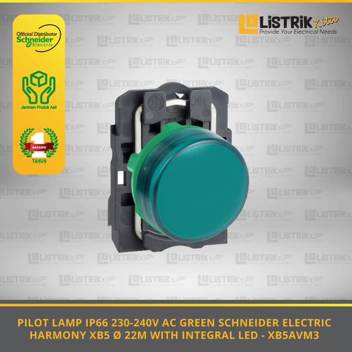 Jual SCHNEIDER Pilot light complete 230-240V Green - XB5AVM3 - Jakarta ...