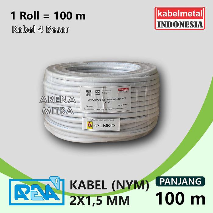 Jual Kabel Roll NYM 2X1,5 mm 100 Meter Merek KABEL METAL (Kabel 4 Besar ...