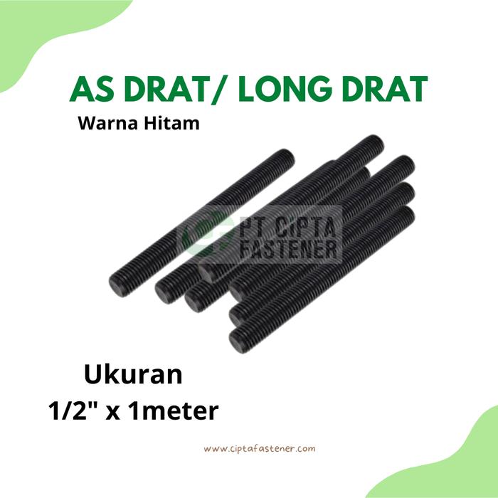 Jual As Drat Long drat Natural 1/2" x 1 meter Hitam - Jakarta Pusat ...