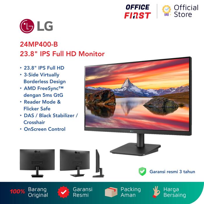 Jual LG 24MP400-B 23.8'' FHD IPS Monitor AMD FreeSync 75Hz HDMI ...