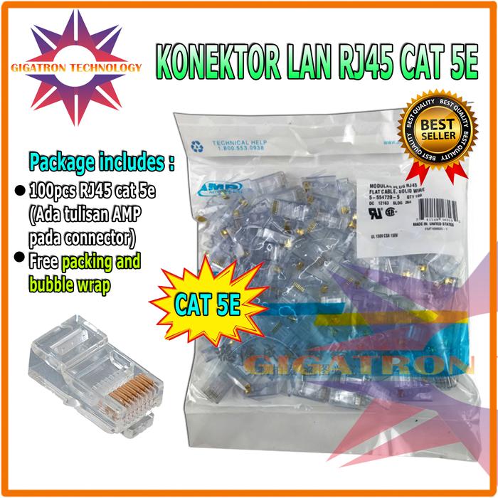 Jual Rj45 Cat6 Konektor Rj45 Cat 6 Amp Connector Rj45 Cat 6 Konektor ...