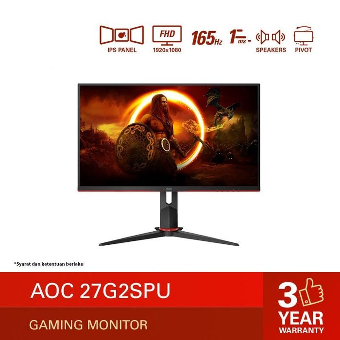Jual Monitor AOC LED 27" 27G2SPU Gaming FHD 1ms IPS 165hz G-Sync ...
