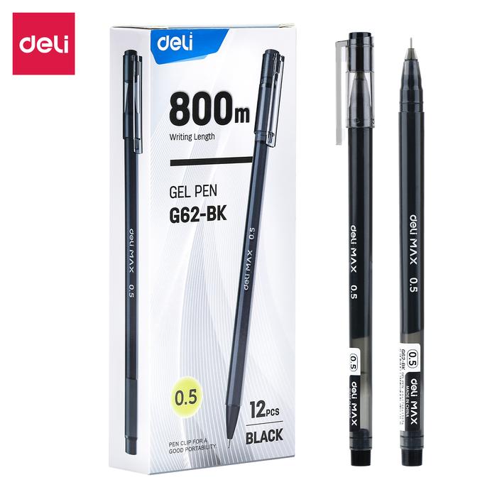Jual Deli Gel Pen / Pulpen Gel 0.5mm Tinta Dapat Menulis 800 Meter EG62 ...