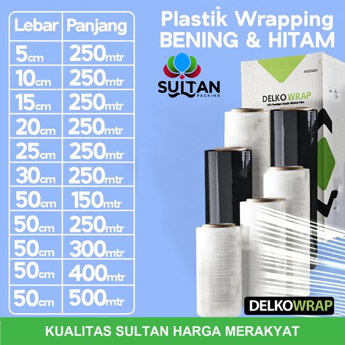 Jual Plastik Wrapping Stretch Film Plastik Wrap Hitam Bening Delkowrap ...