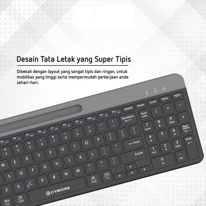 Jual Office Professional Keyboard CYBORG K180 USB K-180 Silent Phone ...