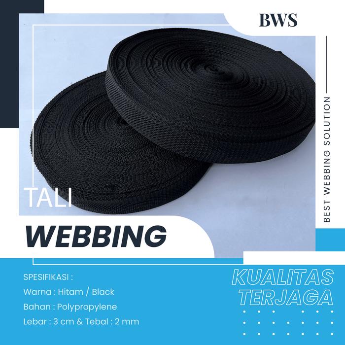Jual Webbing Sling Belt 3 cm Hitam 50 meter untuk tali tas ikat pinggang - Kab. Tangerang - Best ...