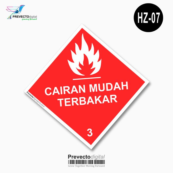 Jual Stiker Simbol Label K3 Limbah B3 Hazmat Cairan Mudah Terbakar ...
