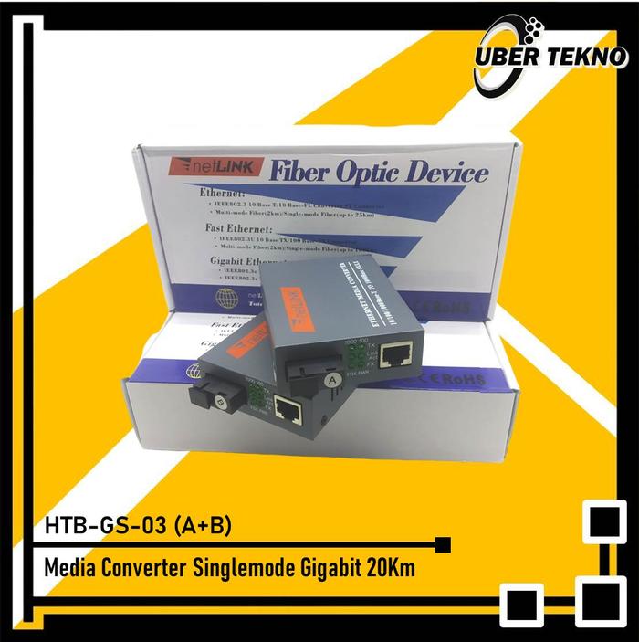 Jual CONVERTER Gigabit NETLINK HTB-GS03 AB Fiber optic LAN 1000Mbps - Jakarta Timur - Uber Tekno ...