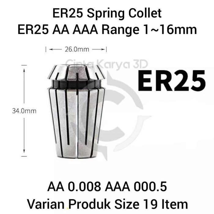 Promo ER25 ER 25 AA AAA High Precision Spring Collet CNC Milling Lathe ...