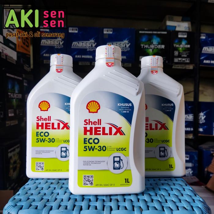 Jual oil oli mesin mobil shell helix eco sae 5w-30 isi 1 liter - Kota ...